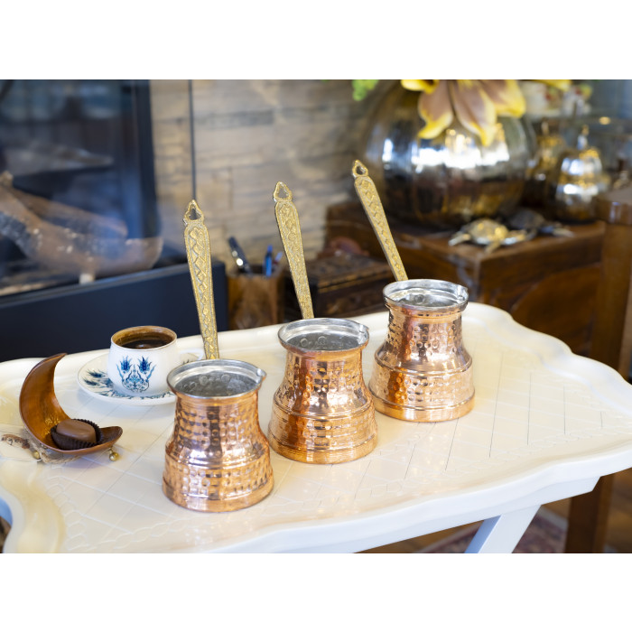 BAKIR CONCEPT Bakır Cezve Seti Çekiç Dövmeli Model